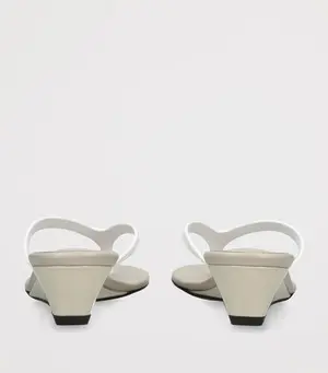 Christopher Esber Leather Scala Wedge Sandals - White