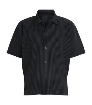 Issey Miyake Pleated Short-sleeve Shirt - Black