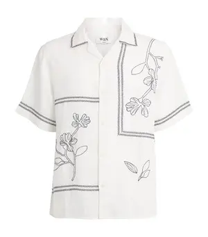 WAX LONDON Linen Embroidered Didcot Shirt