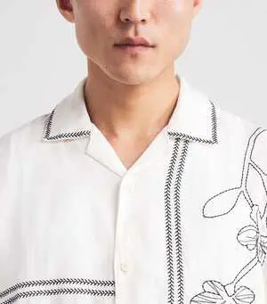 WAX LONDON Linen Embroidered Didcot Shirt