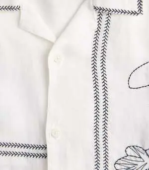 WAX LONDON Linen Embroidered Didcot Shirt