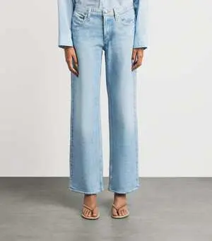 Rag & Bone Trompe-l'oeil Wide-leg Trousers - Blue