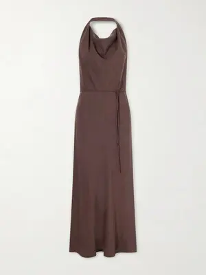 Faithfull The Brand Izaro Tencel™ Lyocell And Linen-blend Maxi Dress - Brown