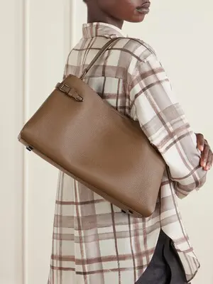 Brunello Cucinelli Textured Leather Shoulder Bag
