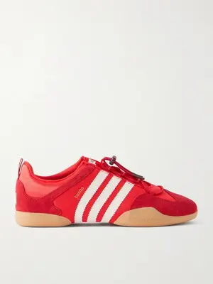 ADIDAS ORIGINALS Bad Bunny Flamboyan Suede-trimmed Mesh Sneakers - Red