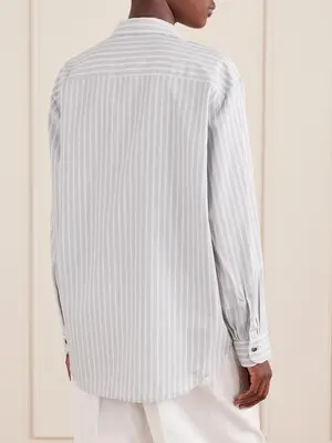 LESET Yoshi Striped Cotton-blend Shirt