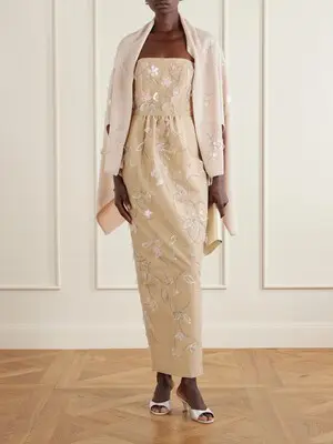 Bernadette Shirene Embellished Embroidered Cashmere-blend Cape