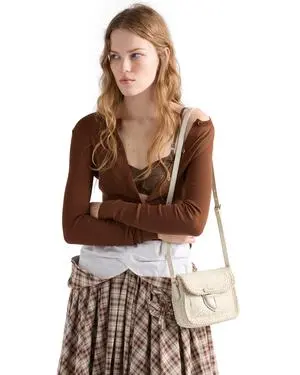 Prada Woven Leather Mini Shoulder Bag