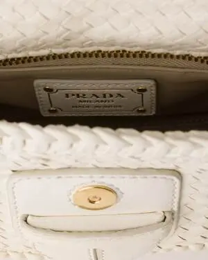 Prada Woven Leather Mini Shoulder Bag
