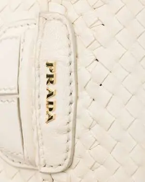 Prada Woven Leather Mini Shoulder Bag