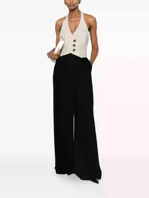 MITILIANE COUTURE Ivory Halterneck Button-up Waistcoat