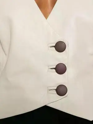 MITILIANE COUTURE Ivory Halterneck Button-up Waistcoat