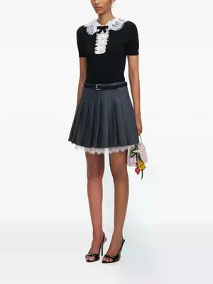 SELF-PORTRAIT Lace-trimmed Bow-motif Cardigan