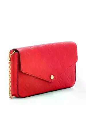 LOUIS VUITTON Monogram Empreinte Leather Felicie Pochette Bag - Red