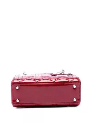 Dior Mini Patent Cannage Lady Satchel - Red