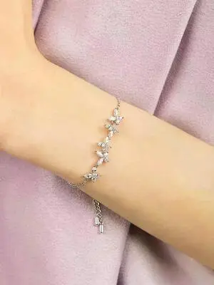 APM MONACO Tone Rhodium-plated Butterfly Cubic Zirconia Bracelet