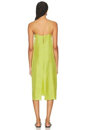 Comme Si Spaghetti Strap Silk Midi Dress