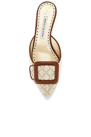 Manolo Blahnik Maysalebi 50 Mule Heel - Medium Brown