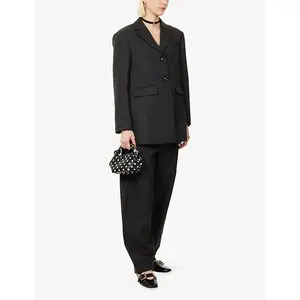 GANNI Single-breasted Wool-blend Blazer