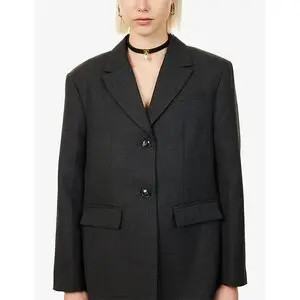 GANNI Single-breasted Wool-blend Blazer