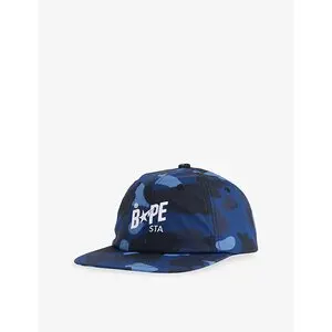 A BATHING APE Colour Camo Logo Embroidered Baseball Cap - Blue