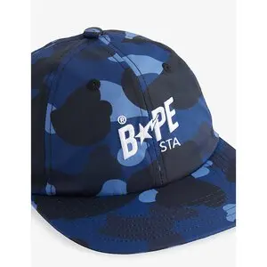 A BATHING APE Colour Camo Logo Embroidered Baseball Cap - Blue