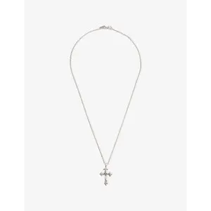 Emanuele Bicocchi Sterling Rose Cross Necklace - Silver