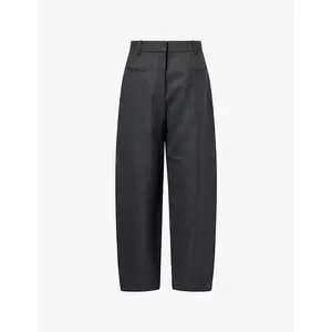 GANNI Wide-leg Wool-blend Tailored Trousers - Phantom