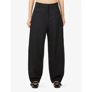 GANNI Wide-leg Wool-blend Trousers