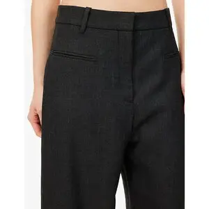 GANNI Wide-leg Wool-blend Trousers