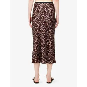 ANINE BING Print Silk Midi Skirt