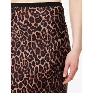 ANINE BING Print Silk Midi Skirt