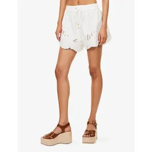 Zimmermann Mahon Embroidered Cotton Shorts
