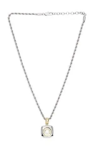 LUV AJ The Luna Bezel Pendant Necklace - Metallic Silver