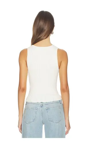 Paige Bronwyn Ribbed Knit Tank Top - Ivory