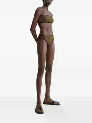 TOTEME Contrast-trim Bikini Bottoms - Brown