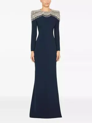 Jenny Packham Muse Maxi Dress With Embellished Neckline