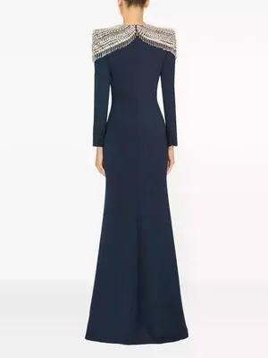 Jenny Packham Muse Maxi Dress With Embellished Neckline