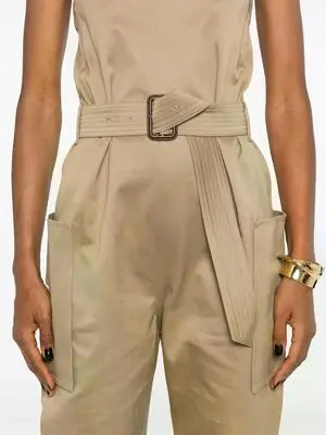 Saint Laurent Strapless Belted Cotton Jumpsuit