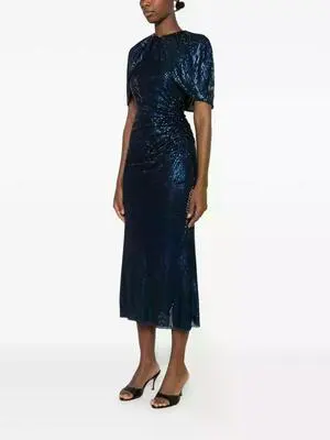 SELF-PORTRAIT Rhinestone Embellished Cape-sleeve Midi Dress
