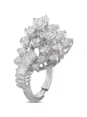 LB EXCLUSIVE 18k White Gold Diamond Cluster Ring