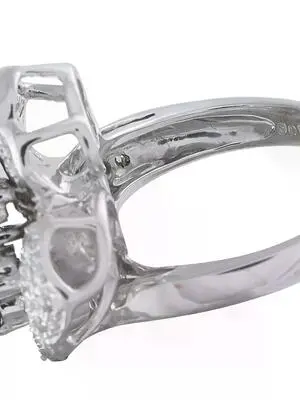 LB EXCLUSIVE Sapphire And Diamond Floral Ring In 18k White Gold
