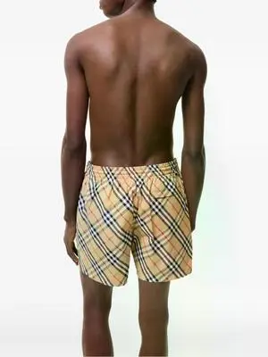 Burberry Check Swim Shorts - Neutrals