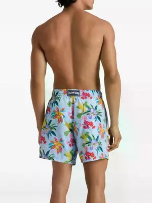 Vilebrequin Floral Print Drawstring Waistband Swimming Trunks - Blue