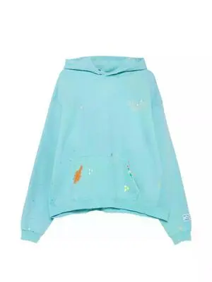 GALLERY DEPT. Logo Print Paint Splatter Hoodie - Blue