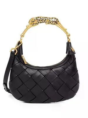 Lola Casademunt Woven Panther Handle Tote Bag - Black