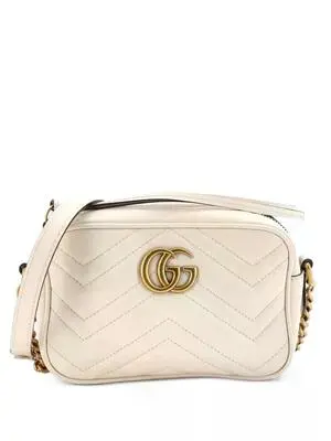 Gucci Matelassé Leather Mini Shoulder Bag - White