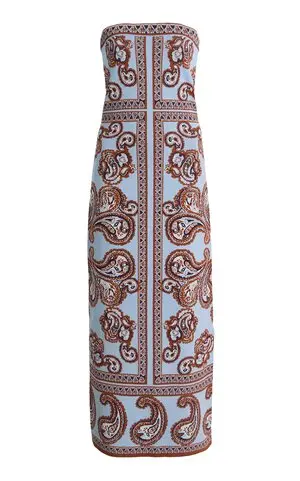 Cara Cara Paisley Strapless Midi Dress - Print