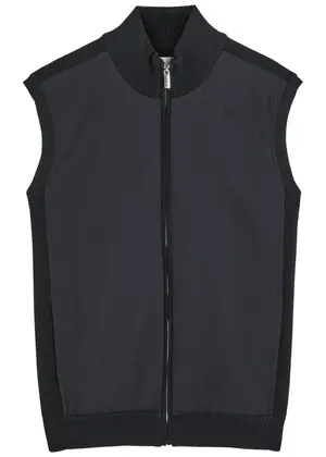 RAITH Davi Hybrid Panelled Stretch-knit Gilet - Navy