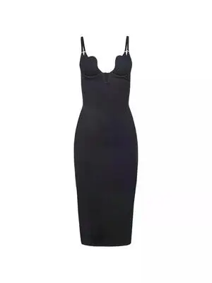 FLEUR DU MAL Plunge Midi Dress - Black